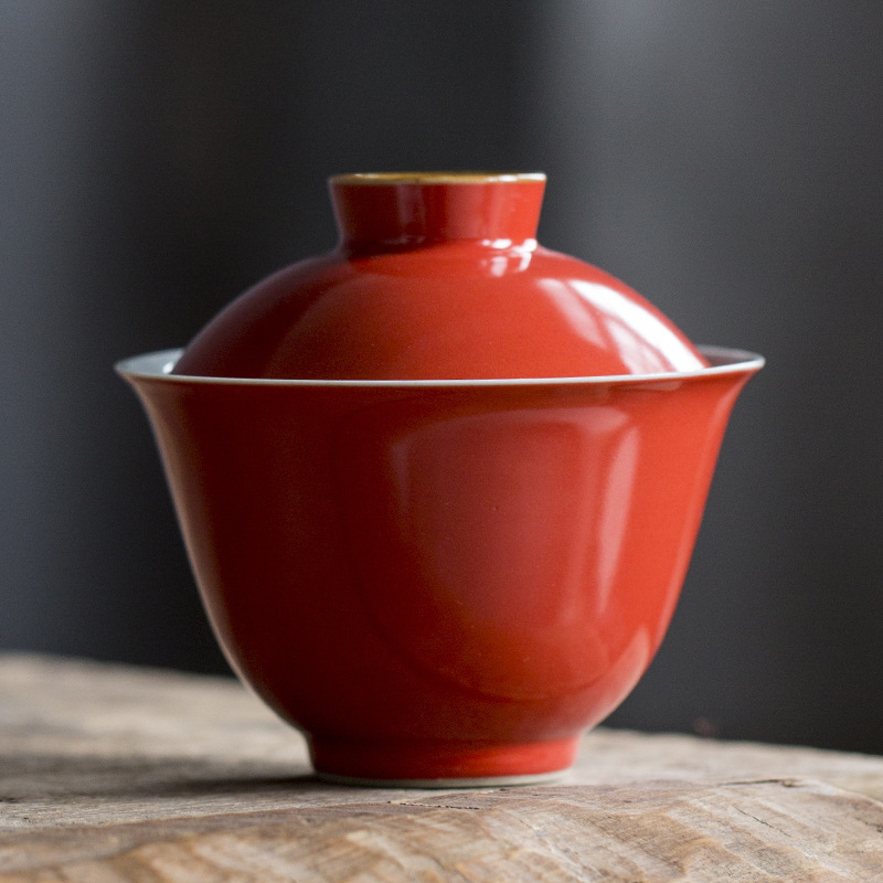 Coarse Pottery Handmade Persimmon Red No Support C... – Grandado