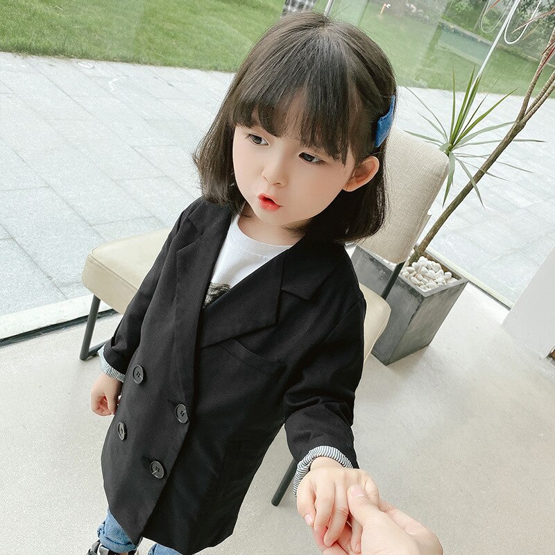 Small Children's Long Girls Blazer Kids Pure Color... – Grandado
