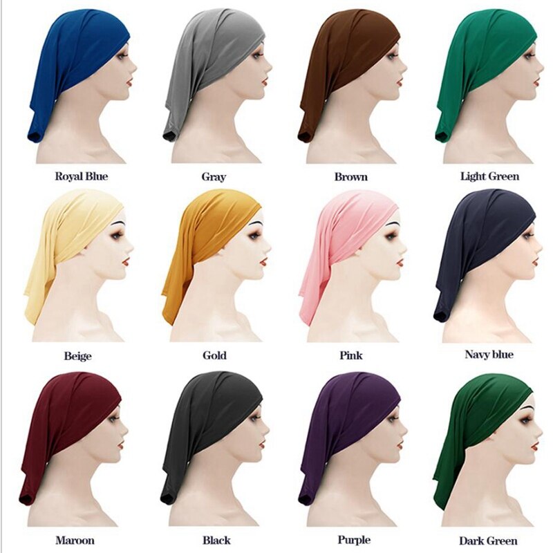 Arab Muslim turban head wrap elastic modal bottom ... – Grandado