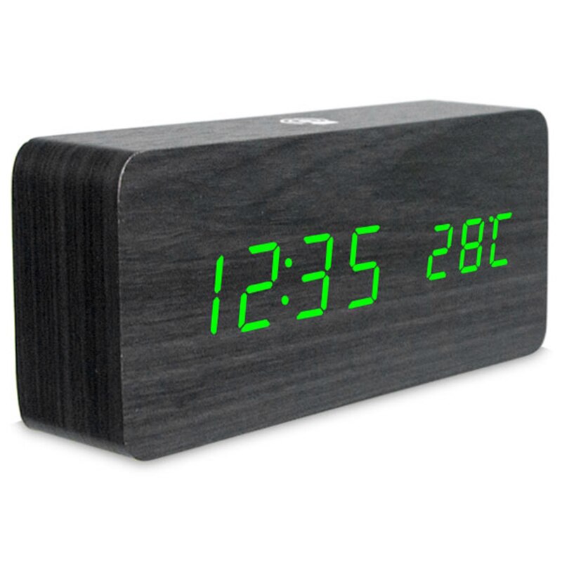 LED Holz Wecker Voice Control Digitale Holz Deskto... – Vicedeal