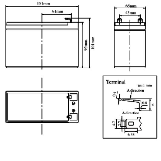 12V|7AH BATERÍA DE PLOMO ACIDO VRLA 152X65X94MM FA... – Grandado