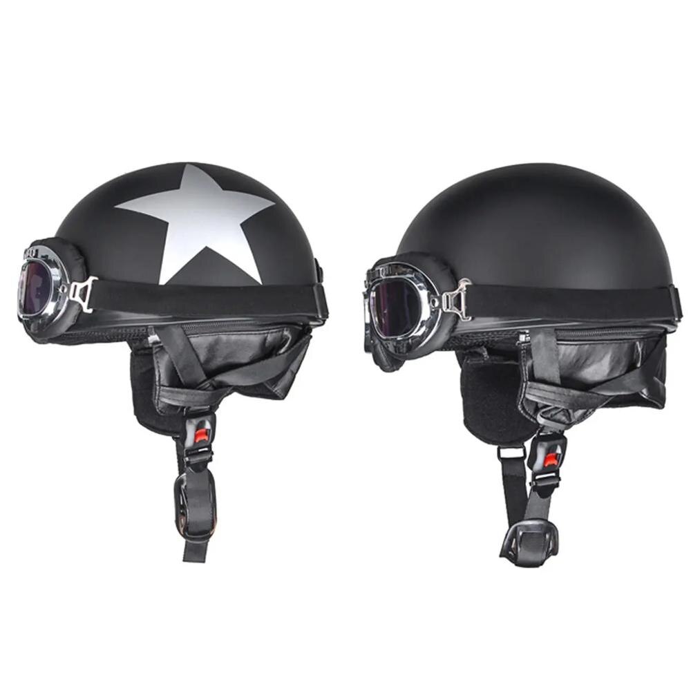 Retro Vintage Motorhelm Veiligheid Half Helm Met Z... – Grandado