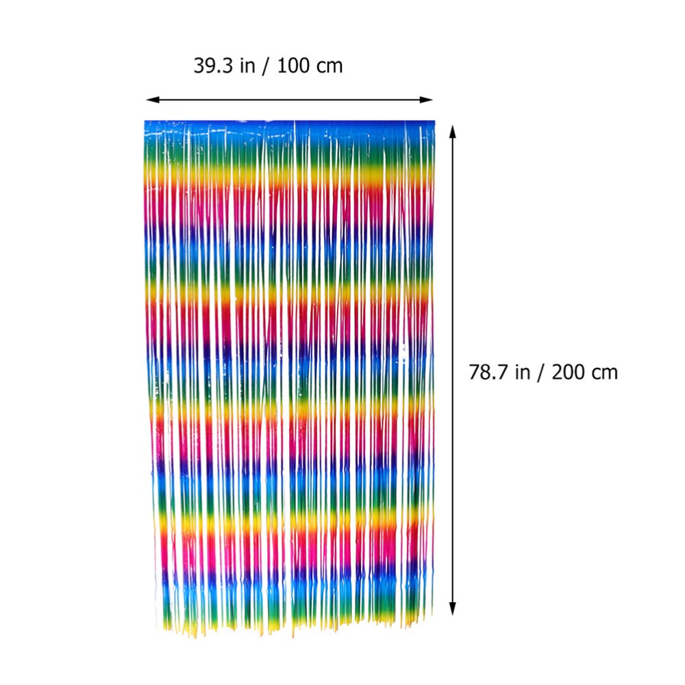 2pcs Colorful Rain Silk Curtains Party Fringed Cur... – Grandado