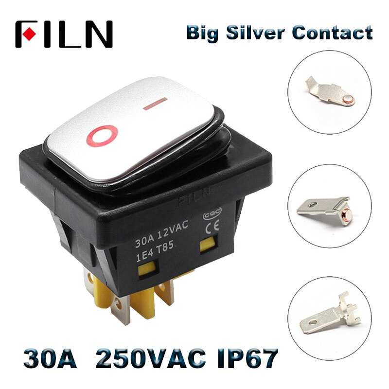 30A 250V Waterproof Rocker Switch Heavy Duty Dpst ... – Grandado