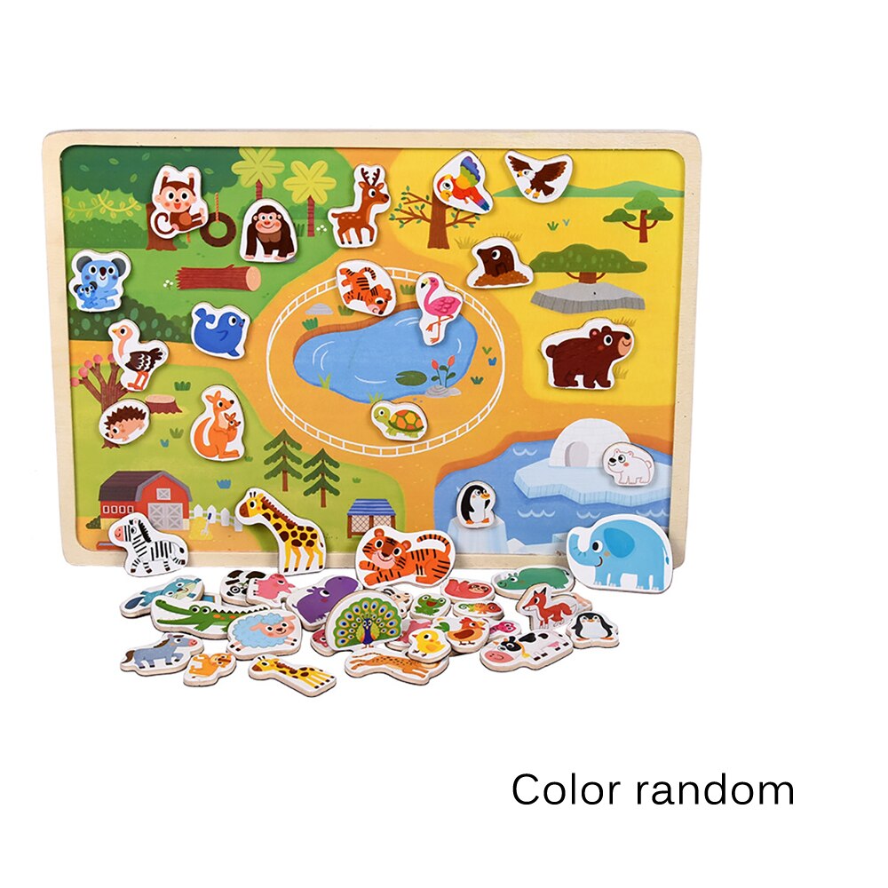 Houten Magnetische Puzzel 3-6 Jaar Kid Animal Verk... – Vicedeal