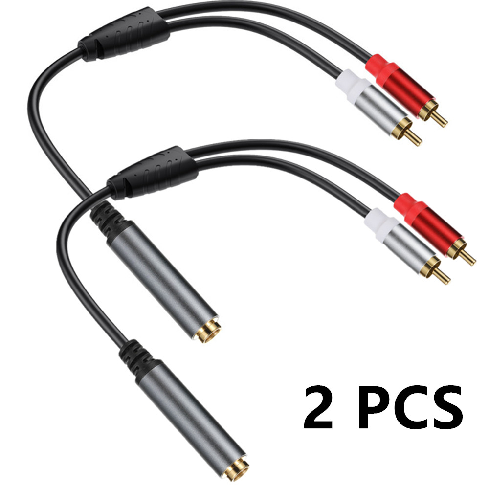 1/4" to 2X RCA Audio Adapter Jack 6.35 TRS Sto Fem... – Grandado