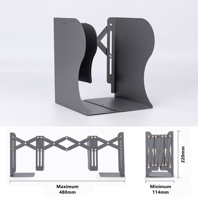 Deli Retractable Bookends For Shelves Book Support... – Grandado