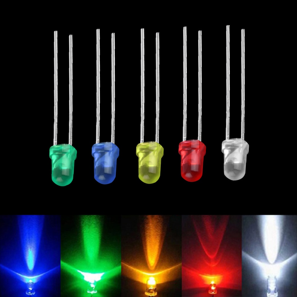 100Pcs 3Mm Led Licht Wit Groen Rood Blauw Geel Led... – Vicedeal