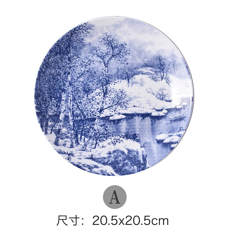 Chinese Style Blue and White Porcelain Plate Wall ... – Grandado