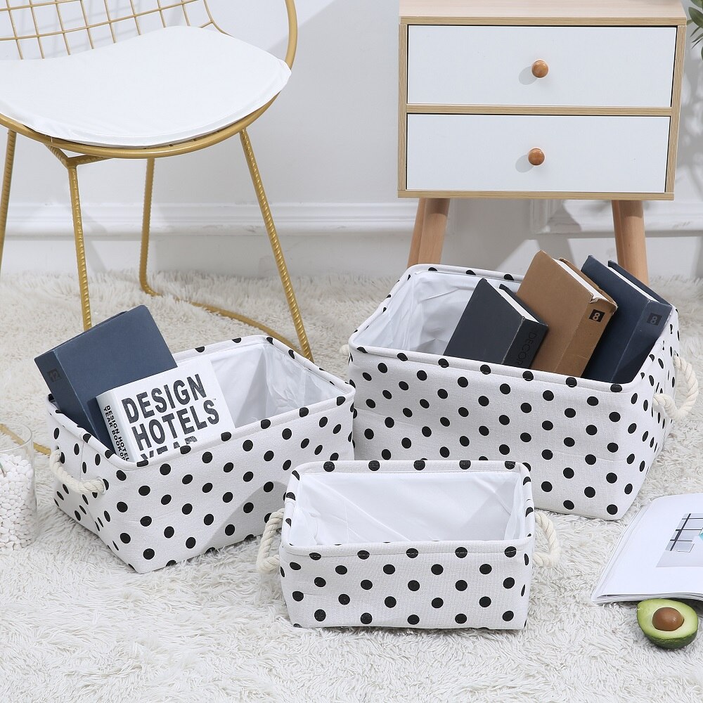 Folding Linen Fabric Storage Basket For Kids Toys ... – Grandado