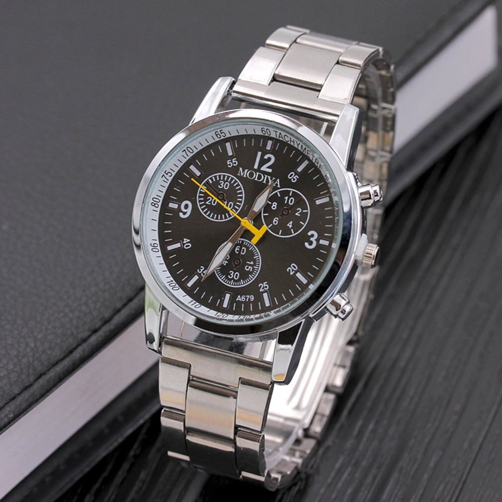 Metal Surface Steel Strip Casual Luxury Analog Qua... – Vicedeal