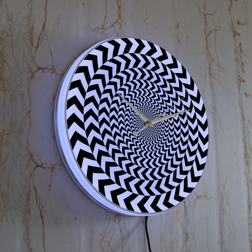 Spiral Geometric Optical illusion Modern Wall Cloc... – Grandado