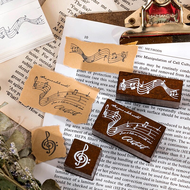 6 Beautiful music Seals stamps Stationery Stave Se... – Vicedeal