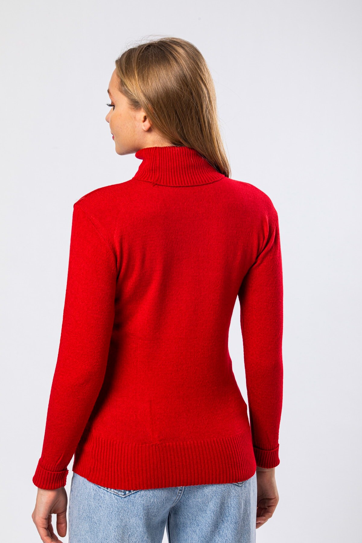 Women's Red Long-Sleeve Turtleneck – Vicedeal