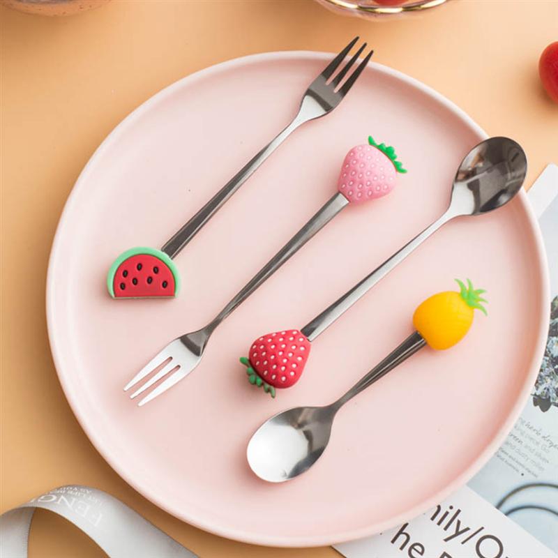 4PCS Fruit Shaped Tableware Stainless Steel Fork S... – Grandado