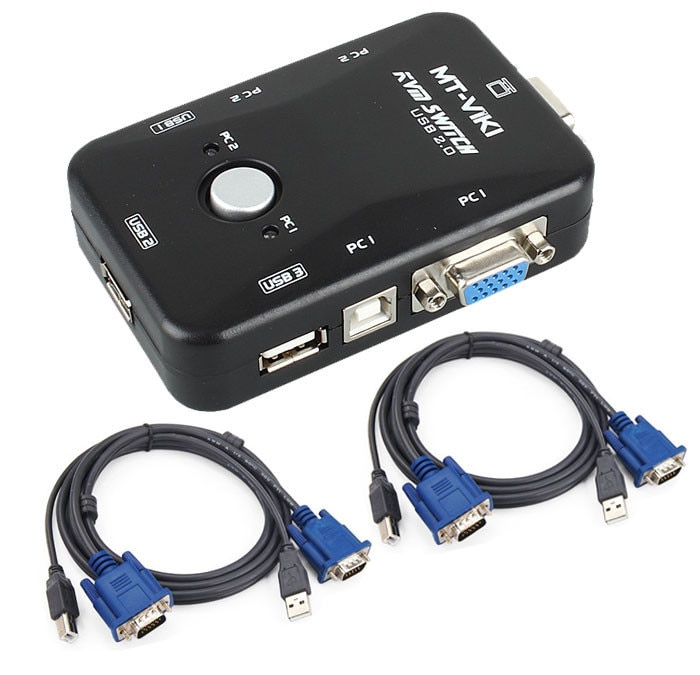 2 Port USB KVM Switch Switcher SVGA VGA Switch Box... – Vicedeal