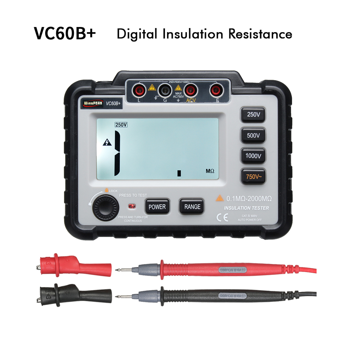 Vc60b+ digitala isolationsresistanstestare 250/50... – Grandado