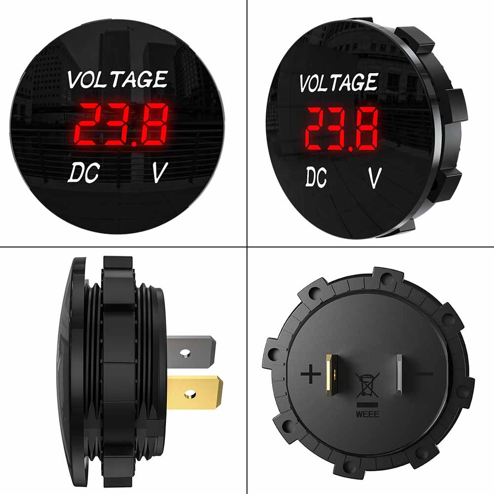 Dc 5V-48V Digital Panel Voltmeter Voltage Meter Te... – Grandado