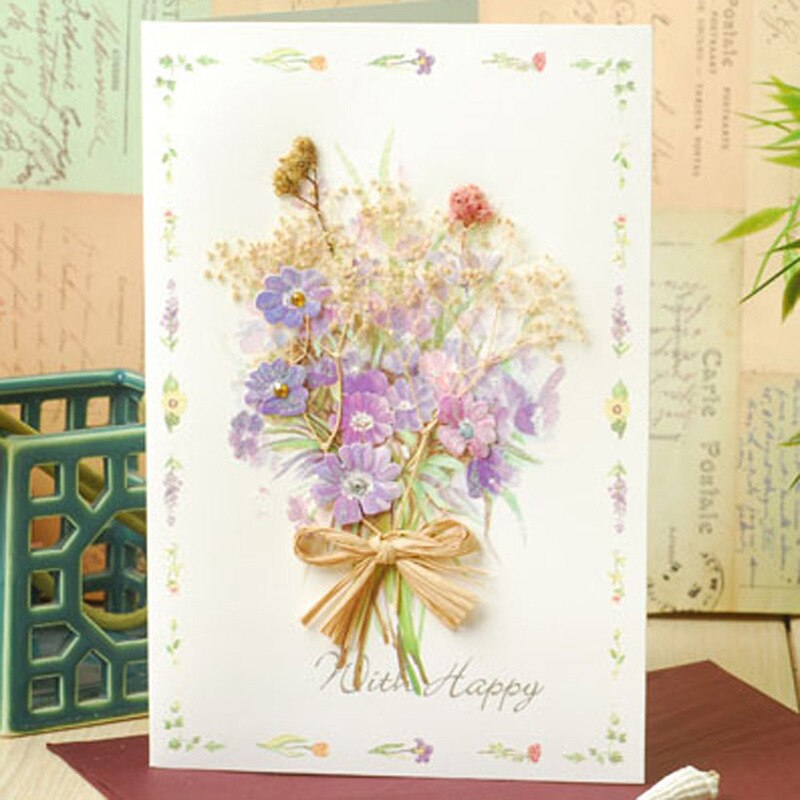 3D Half Fold Birthday Card Colorful Flowers Postca... – Grandado