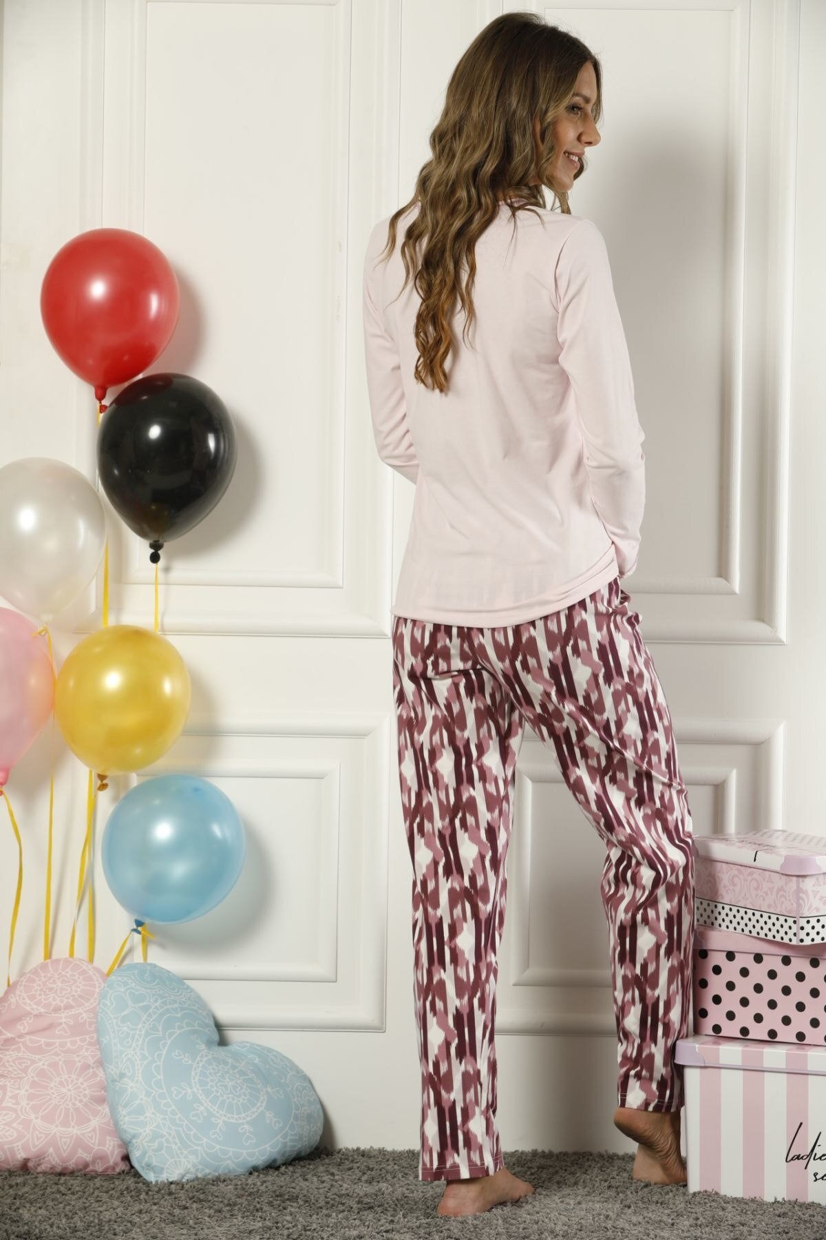 Zwarte Parel Vrouwen Katoen Lycra Pyjama Pak – Grandado