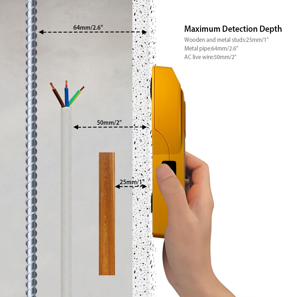 3 In1 Metal Detector Find Meta lWood Studs AC Volt... – Vicedeal