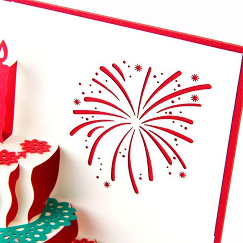Set of 4 3D Happy Birthday Greeting Cards Paper cr... – Vicedeal