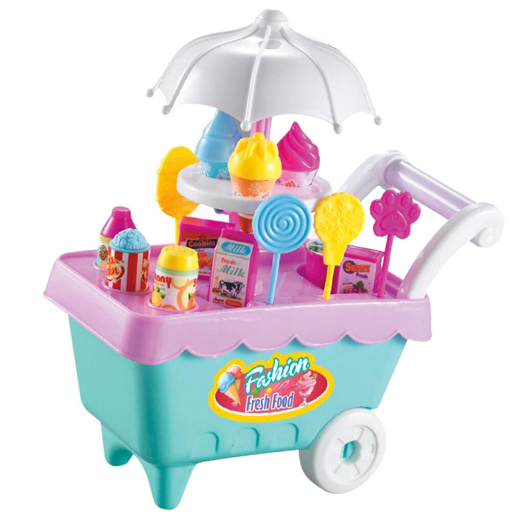 Ice Cream Cart Shop Toy, Pretend Play Toy Set with... – Grandado