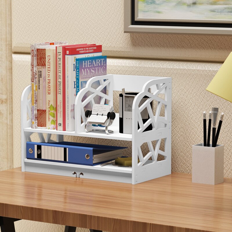 wood-plastic boards Desktop Small bookshelf Office... – Grandado