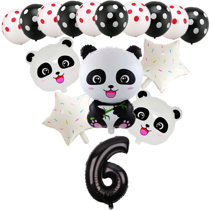 16Pc Panda Birthday Foil Balloons Birthday Party D... – Grandado