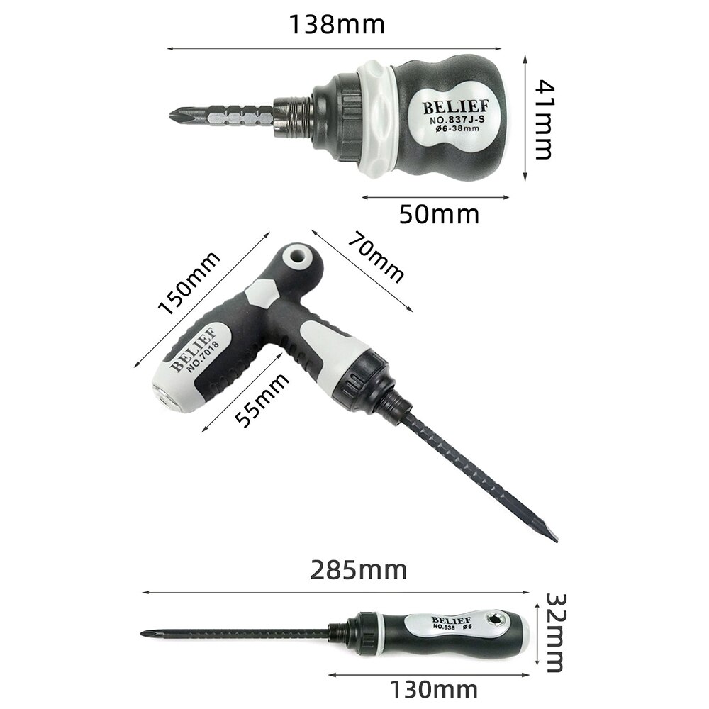 Magnetische Ratel Schroevendraaier Set Phillips Du... – Vicedeal