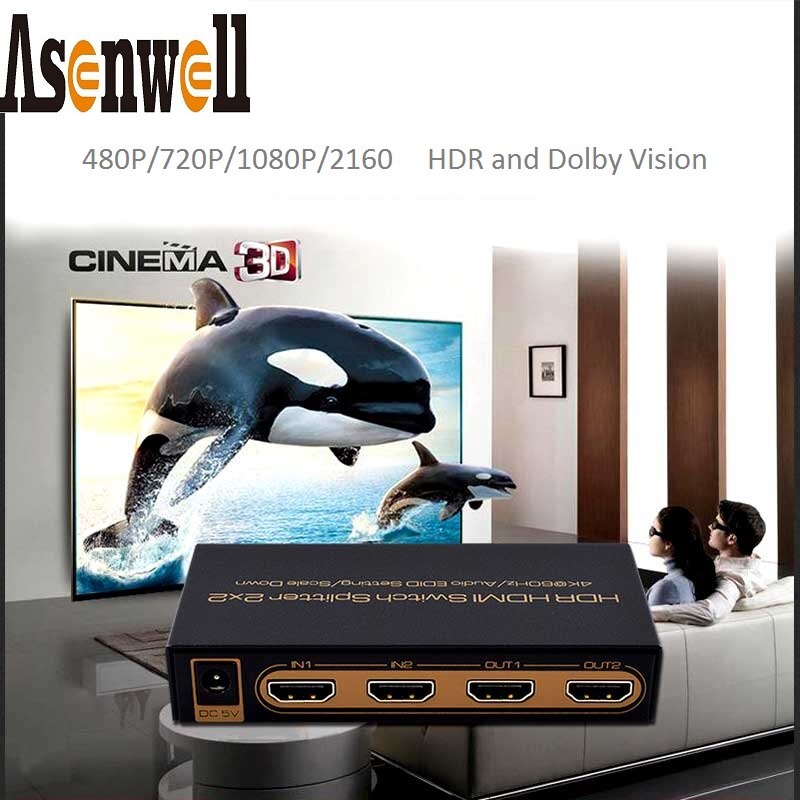 HDMI Switch 4K@60Hz 2 In 2 Out Switcher Matrix Hub... – Grandado