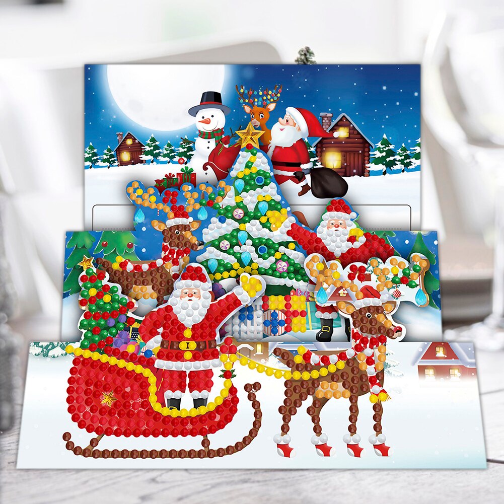 8Pcs DIY Xmas Diamond Painting Greeting Card Kits ... – Grandado