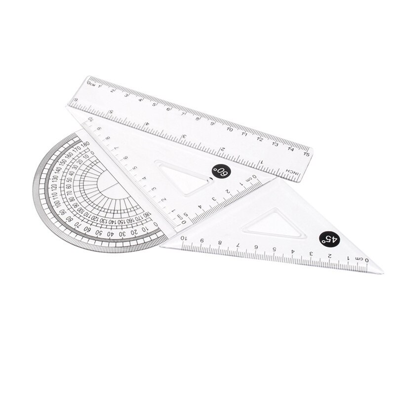 4Pcs Ruler Set Geometry Triangle Straightedge Mult... – Grandado