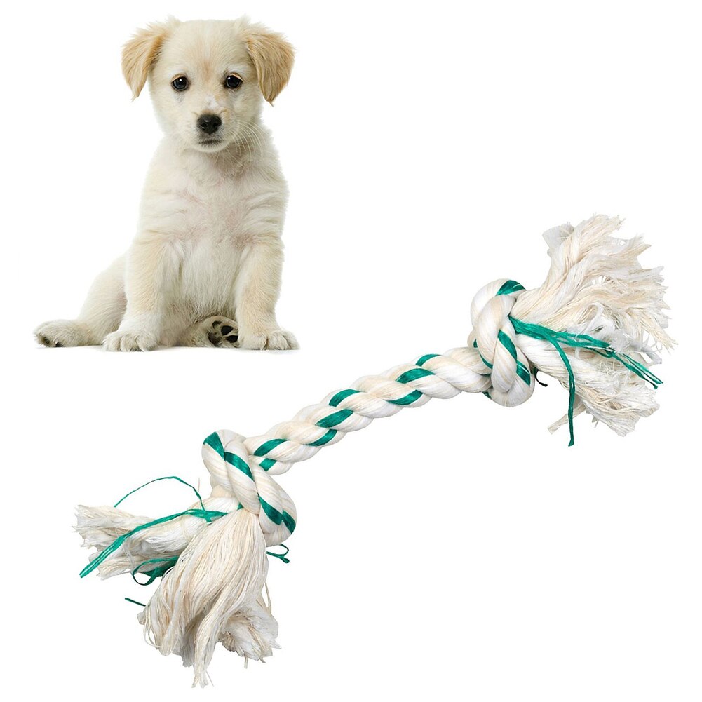 Pet Dog Puppy Double Knot Cotton Rope Molar Bone S... – Grandado