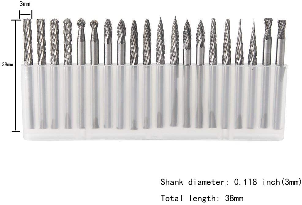 20Pcs Vhm Burr Set 3Mm Shank Tungsten Carbide Rote... – Vicedeal