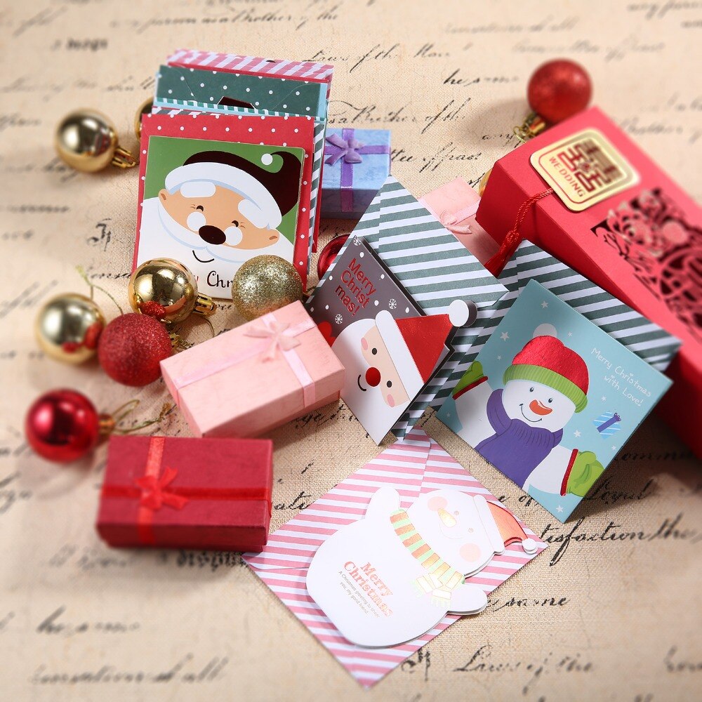 16 card+16 envelope /lot Cute Cartoon Small Santa ... – Grandado