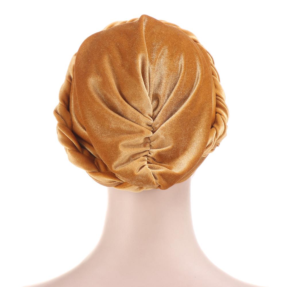Velvet Women Beaded Braid Hijabs Cap Muslim Islami... – Grandado
