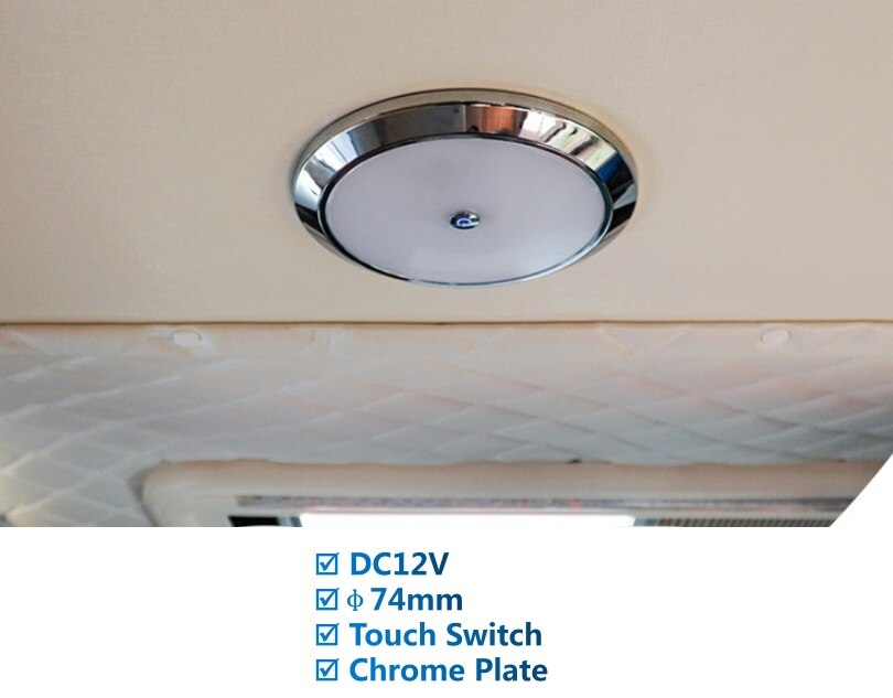 Chrome LED Dome Lights φ74mm12Volt DC Interior Cei... – Grandado