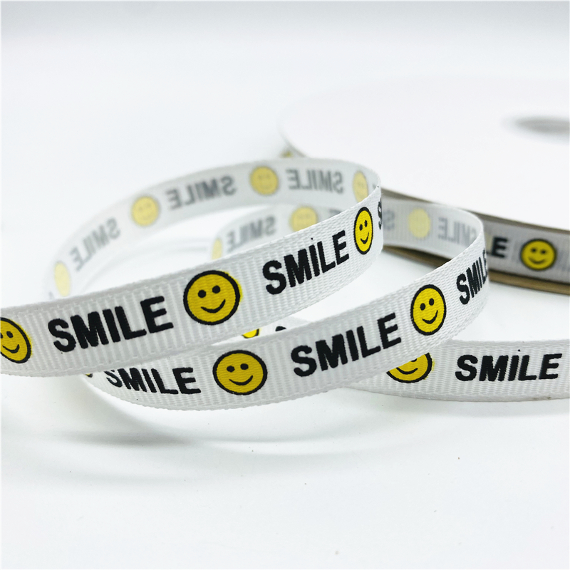 5yards/Lot 10mm Printing Smiley Grosgrain Ribbon F... – Grandado