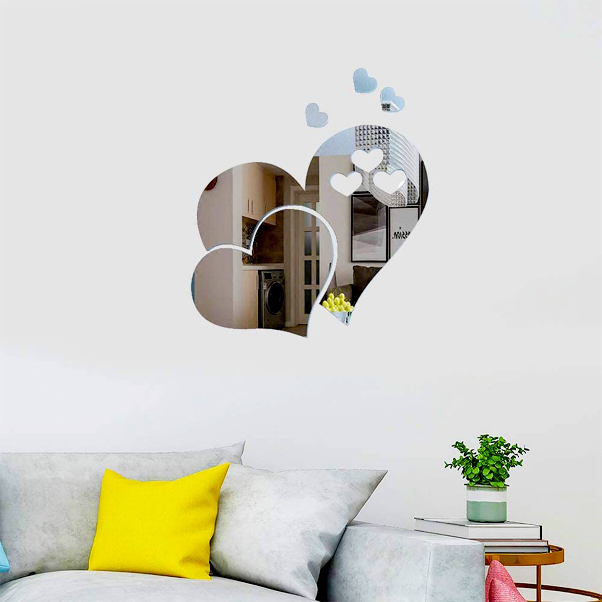 3D Heart-Shaped Acrylic Wall Stickers Self-Adhesiv... – Grandado