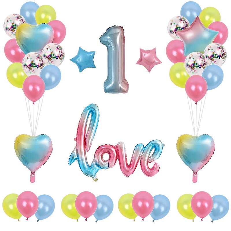Gradient Balloons Happy Birthday Balloons Rainbow ... – Vicedeal