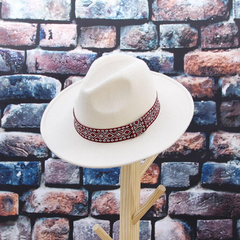 GEMVIE Vintage 100% Wol Brede Rand Wit Fedora Hoed... – LovingPrices