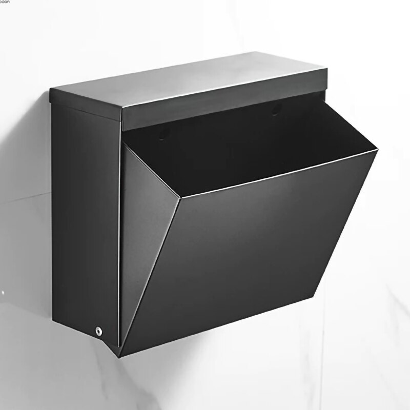 Bathroom black wall mounted paper holder with phon... – Grandado