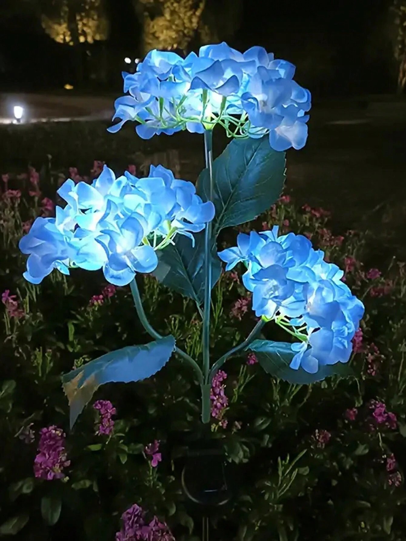 3 head Solar hydrangea flower lights LED simulatio... – Grandado