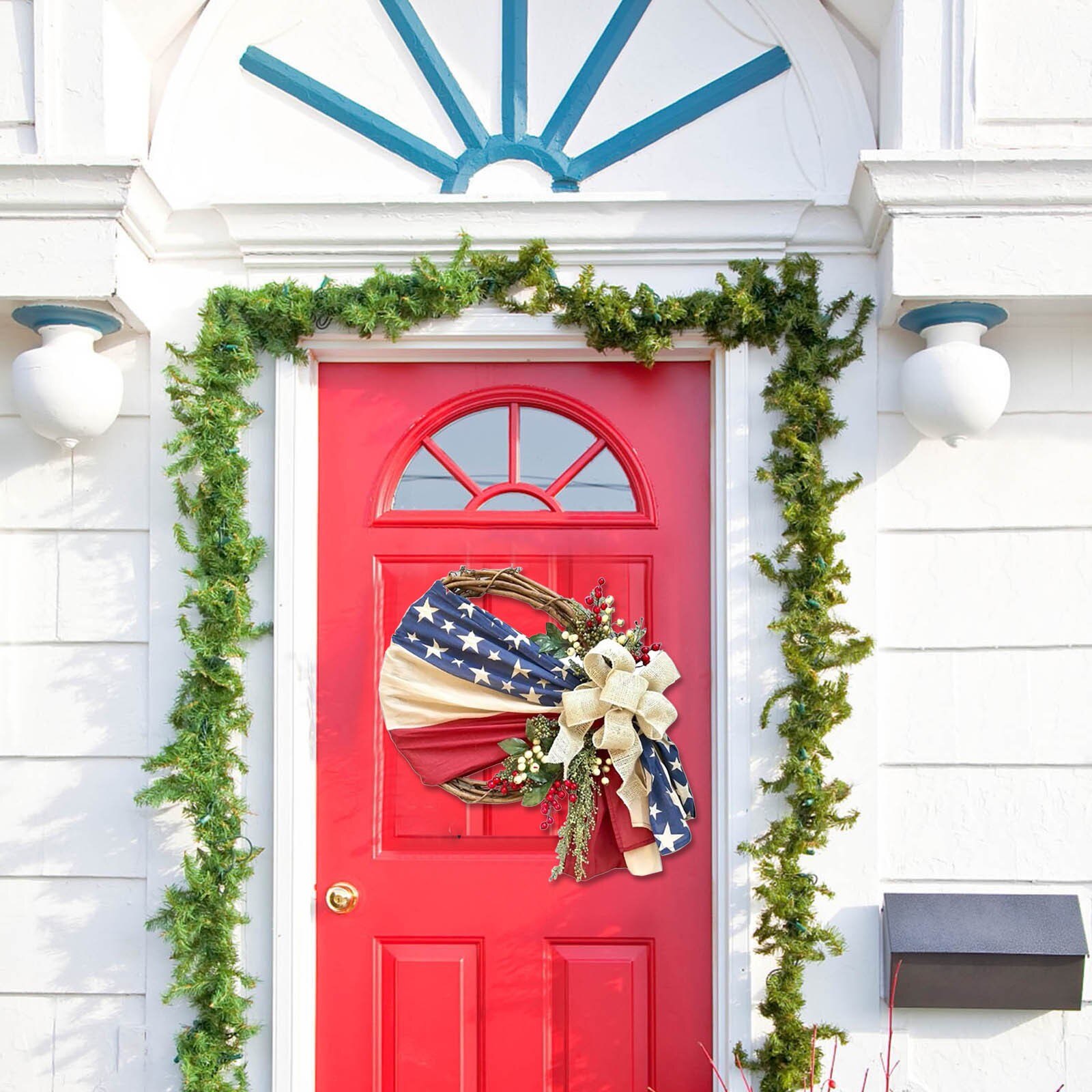 Simulation Wreath Independence Day Decoration Arti... – Vicedeal