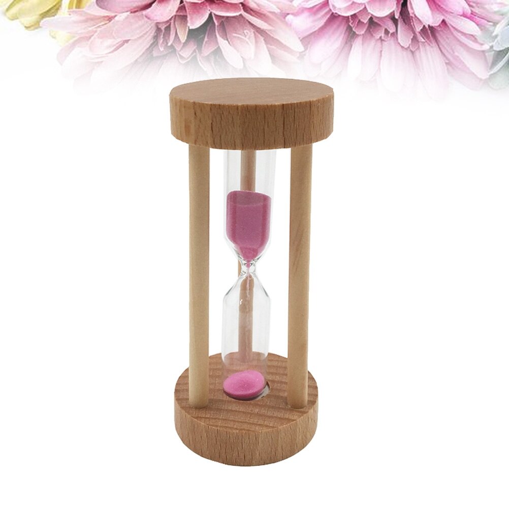 3 Min Wooden Sandglass Hourglass Pink Sand Timer C... – Vicedeal