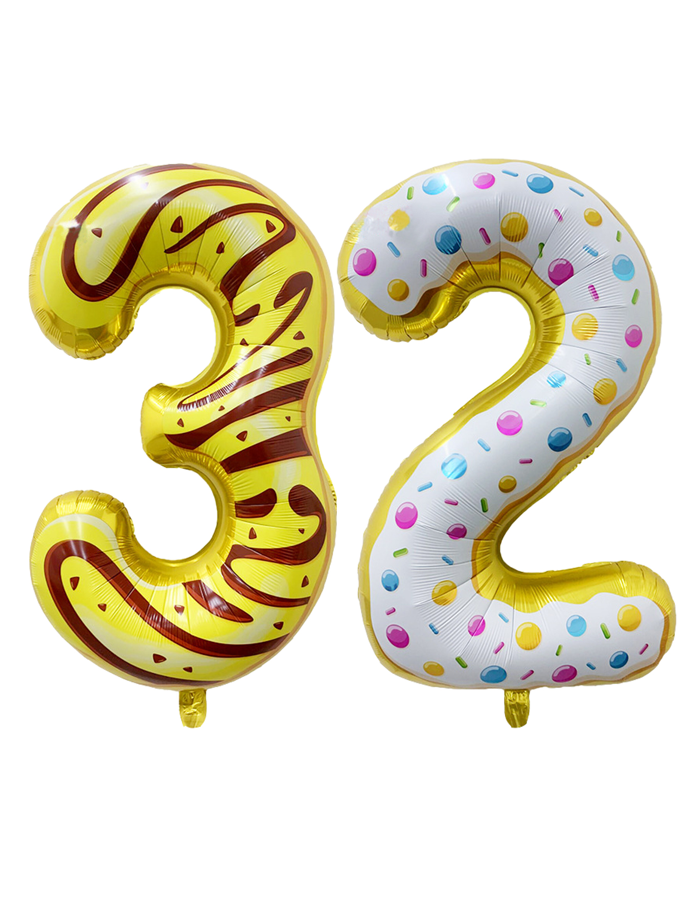 32 Inch Doughnut Number Balloons Digit Helium Ball... – Grandado
