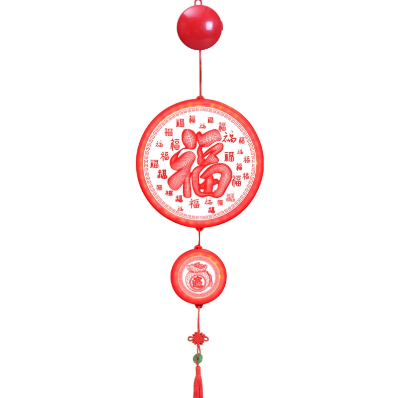 Chinese Year Red Lantern Plastic Lucky Fu Characte... – Grandado