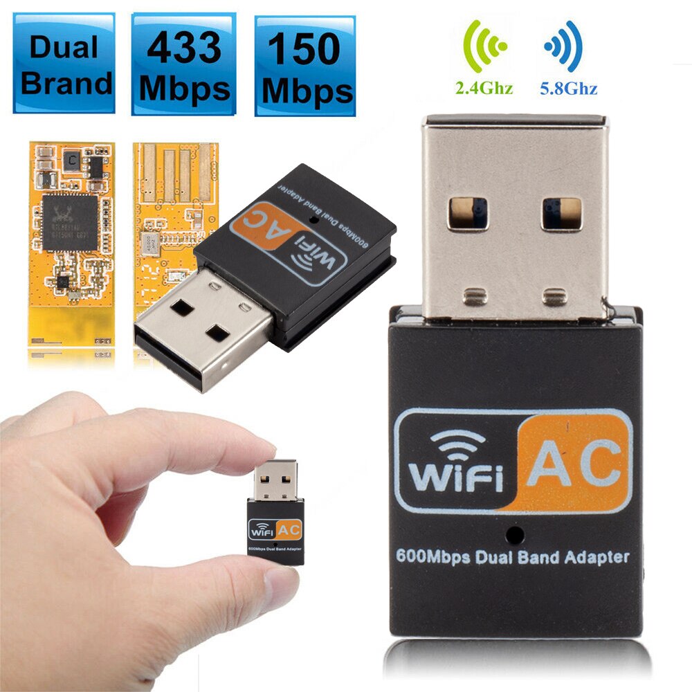 USB WiFi Adapter 2.4GHz 5GHz 600Mbps WiFi Antenna ... – Grandado