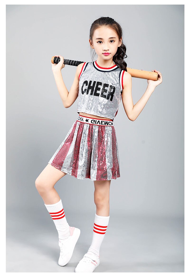 Children school girl sequins stage dance clothes h... – Grandado